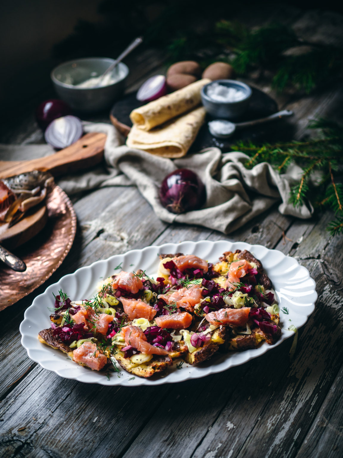 Rakfisk with Smashed Potatoes - North Wild Kitchen