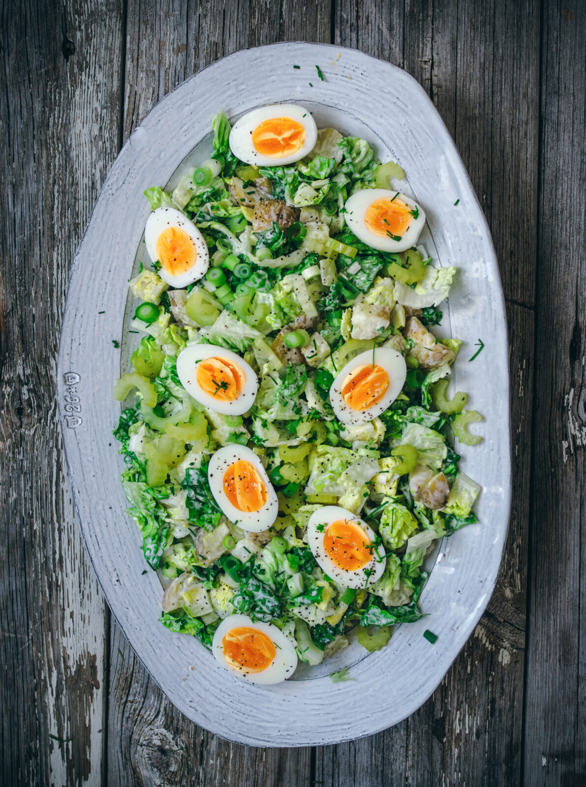 Potato and Lettuce Salad with Pickled Celery - North Wild Kitchen