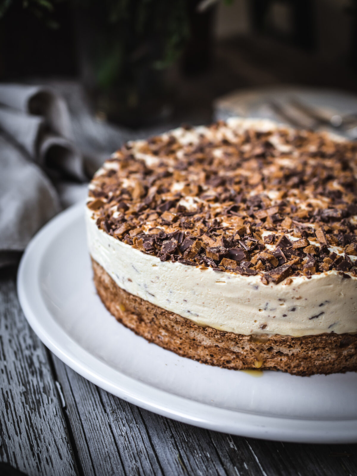 Daimiskake (Chocolate Toffee & Macaron Ice Cream Cake) - North Wild Kitchen