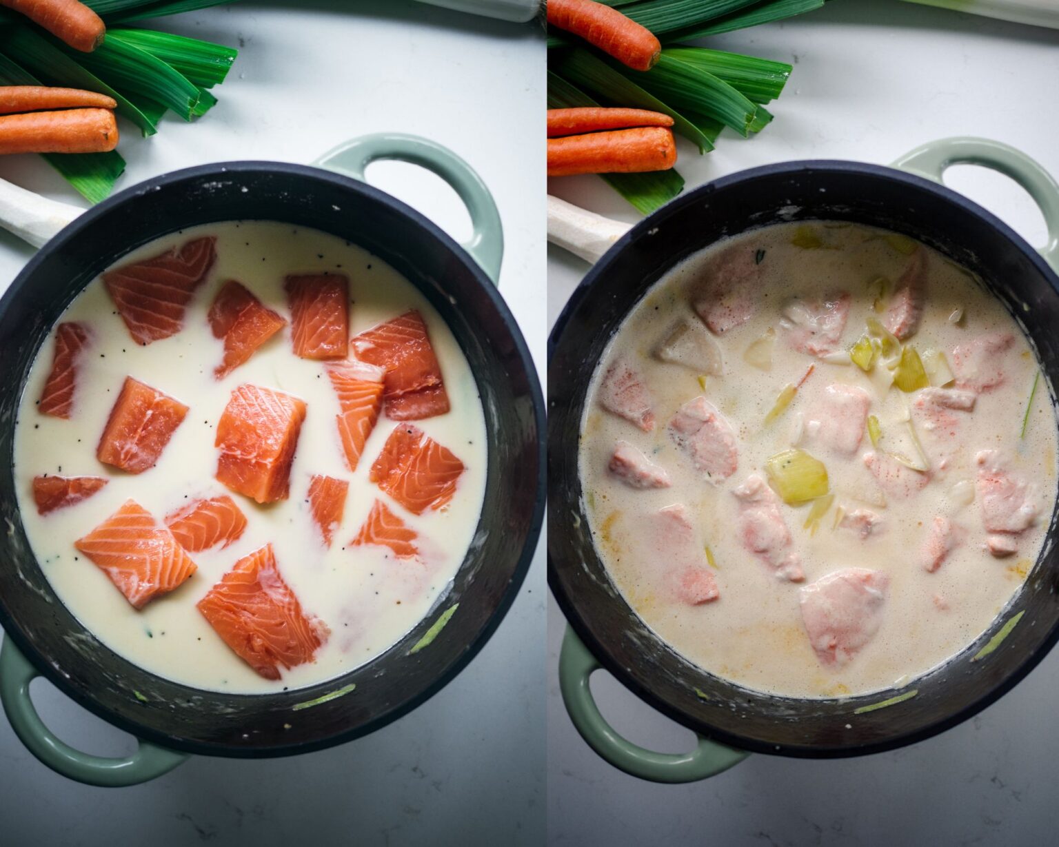 Salmon Fricassee with Hard Cider (laks i frikassé) - North Wild Kitchen